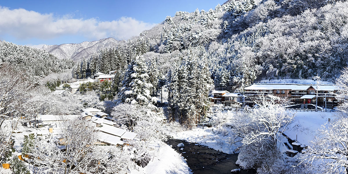 Snow Winter in Japan: Open-air Onsen, Scenic Snowscapes, Skiing