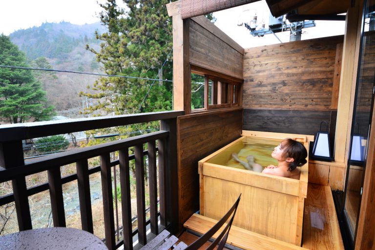 Private Onsen, room with a Rotenburo / 6 different types of bath in Ryokan Private Onsen, room with a Rotenburo / 6 different types of bath in Ryokan